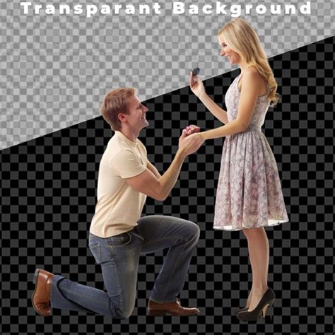 Premium Psd Will You Marry Me Full Length Of Man Making Proposal To