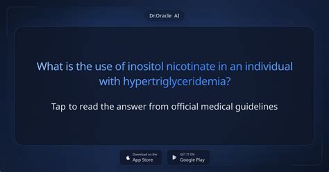 What Is The Use Of Inositol Nicotinate In An Individual With