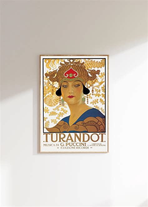 Vintage Turandot Poster Opera Art Print Classic Theatre Print