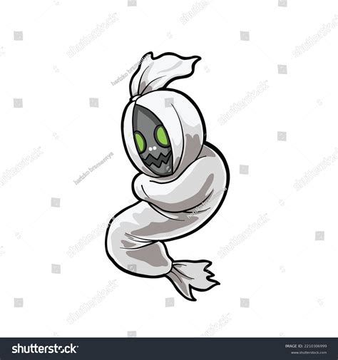 Cartun Vektor Hantu Indonesia Bernama Pocong เวกเตอร์สต็อก ปลอดค่า