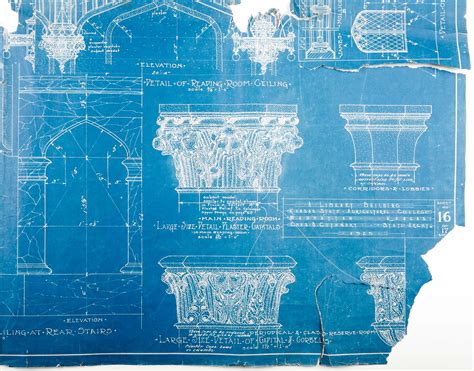Classical Architecture Blueprint Drawing
