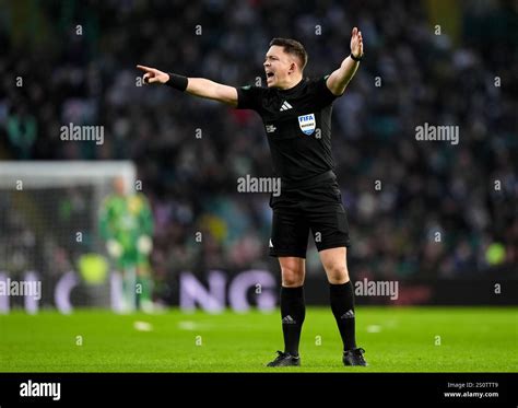 Referee Matthew Macdermid During The William Hill Premiership Match At