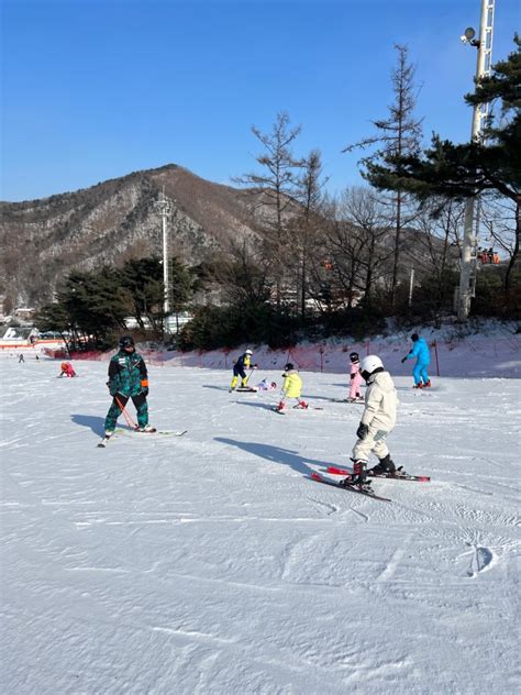 지산리조트 스키강습 초등 아이와 함께 W브라더스 렌탈샵 네이버 블로그