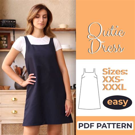Pinafore Dress Sewing Pattern Overall Dress Easy Beginner Pattern A0