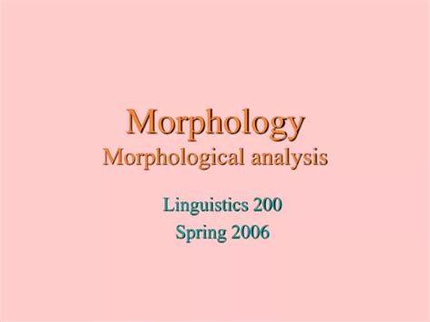 Ppt Morphology Morphological Analysis Powerpoint Presentation Free