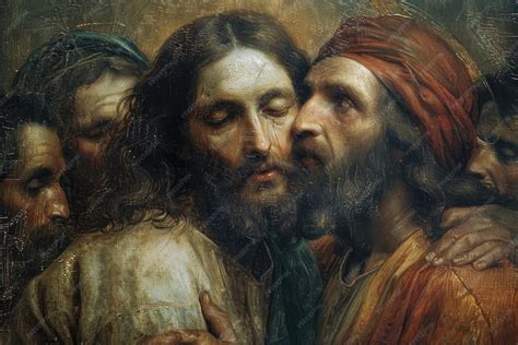 Premium Photo The Kiss Of Judas Dramatic Portrayal Captures Biblical