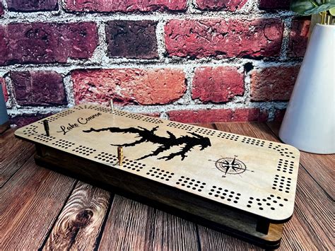 Cribbage Board Lake Engraved Thistle Dew Crafts