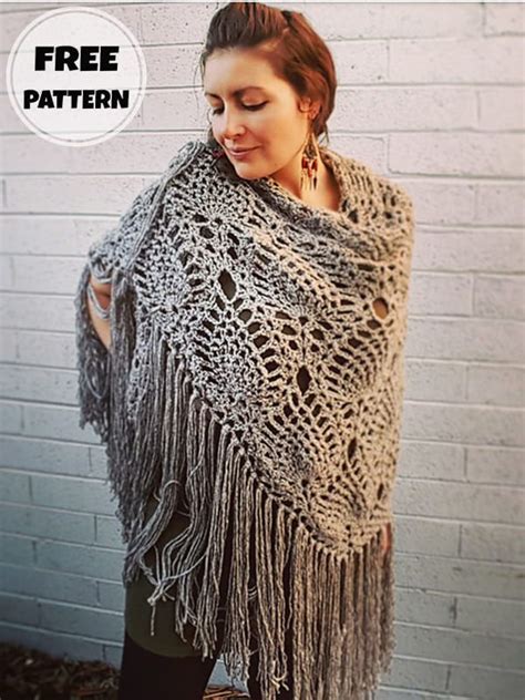 Crochet Pineapple Triangle Shawl Free Pattern Crochet Shawl Shawl