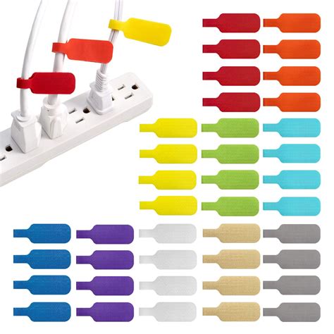 Wrap It Storage Cable Labels Medium 40 Pack Multicolor Write On