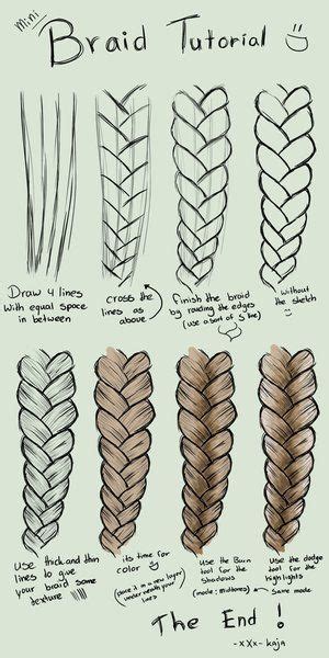 A Quick Tutorial On How To Draw A Cartoon Braid How To Draw Braids Drawings How To Draw Hair