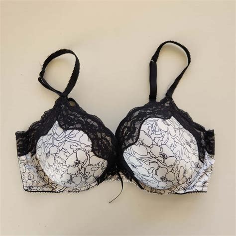 Heidi Klum Intimates Black And White Bra Size 16c