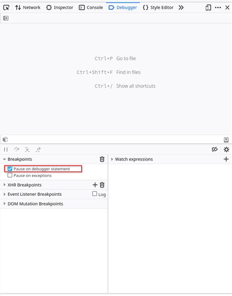 Javascript Firefox Disable Debugger Keywords Stack Overflow