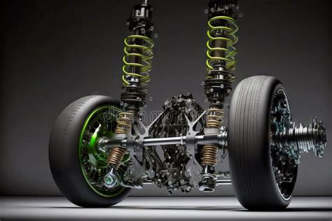 Workshop Car Repair Shop Chassis Car Shock Absorber Stock Illustration