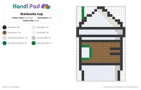 Starbucks Cup Fuse Bead Pattern Kandi Pad Kandi Patterns Fuse Bead