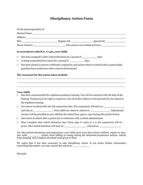 In School Suspension Forms