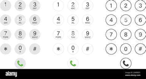Smartphone Dial Button Icon In Flat Style Phone Number Pad Vector