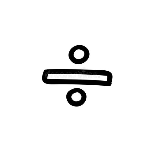 Math Symbol Divide Outline Font In Outline Bubble Style Isolated On