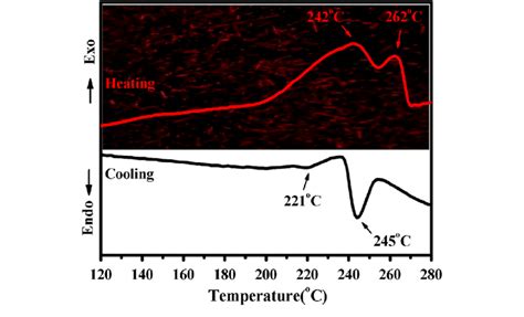 Dsc Curve Of Lcpu Inset Pom Figure Of Lcpu At 240 °c Download