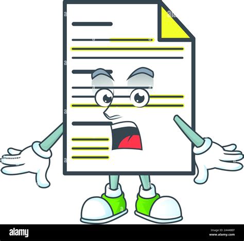 Surprised Document Template With Cartoon Character Shape Stock Vector