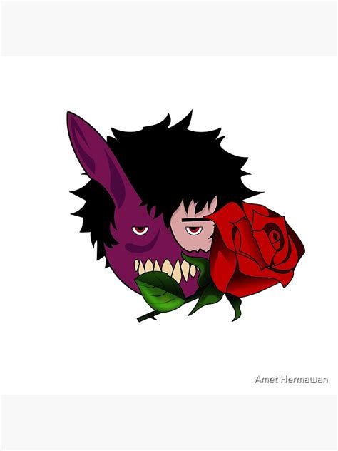 Chibi Corpse Husband Cartoon With Red Rose Poster By Amet1992 Redbubble