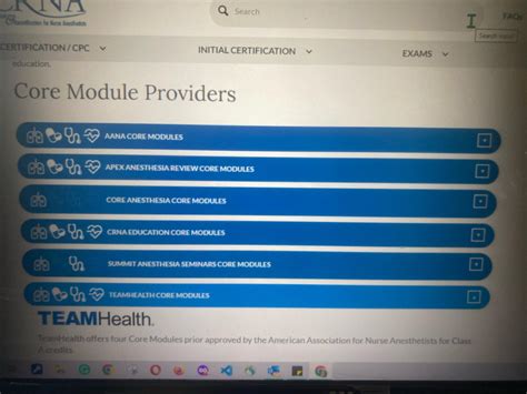 Core Module Providers R Crna