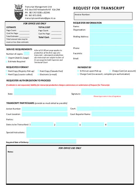 Fillable Online Court Transcript Request 2020pdf Fax Email Print