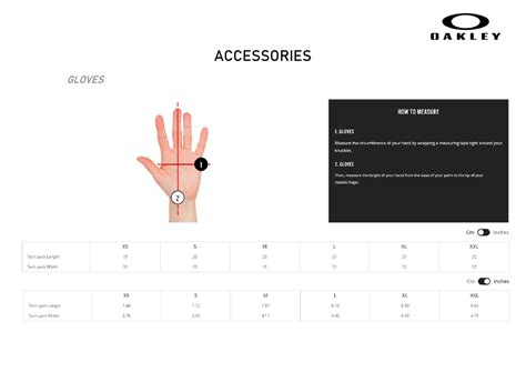 Clothes And Accessories Size Chart Oakley Download Printable Pdf
