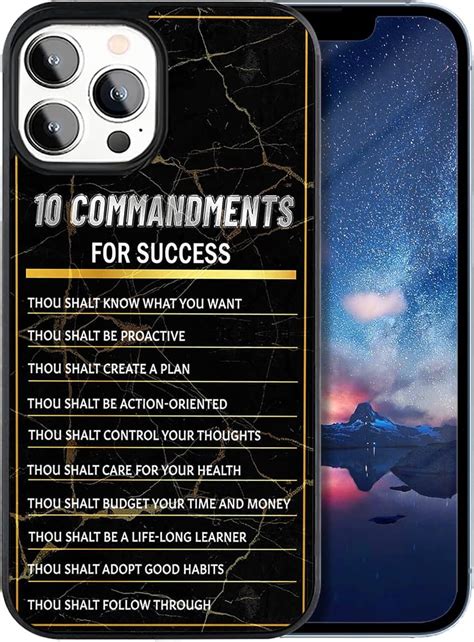 10 Commandments Phone Case For Success Motivational Quote