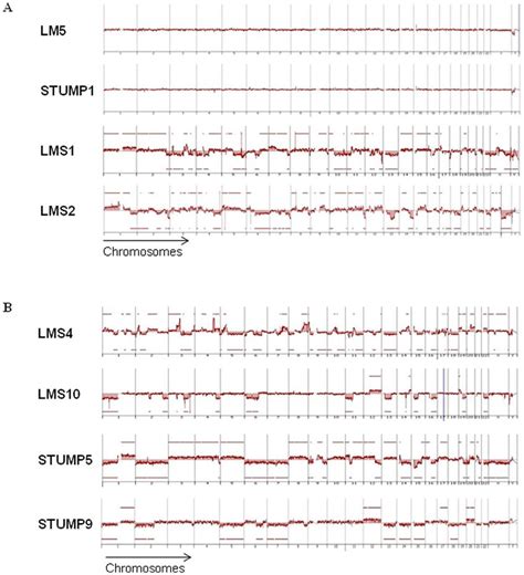 Tumor Genomic Profiles A Cgh Profiles Of Four Cases Representing A