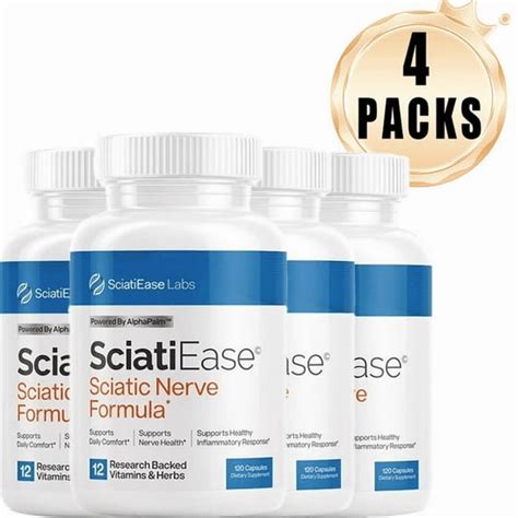 Sciatiease Sciatic Nerve Health Support 480 Caps 4 Bottles