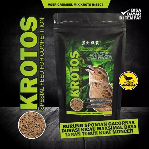Kroto Voer Bird Feed Branjangan Sonca Lark Sponge 250g Shopee Philippines