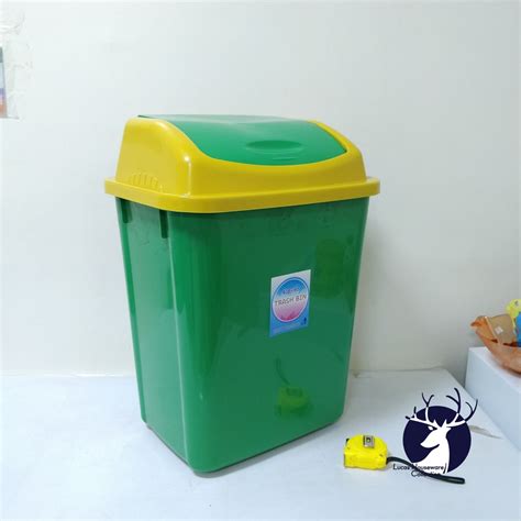 Top One Trash Can Oversized Rectangle Trash Can With Wing Cover 65l Garbage Container Bin