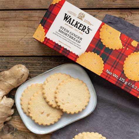 Walkers Ginger Shortbread Cookies Stem Ginger