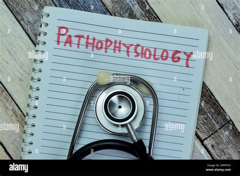 Concept Of Pathophysiology Write On Book With Stethoscope Isolated On