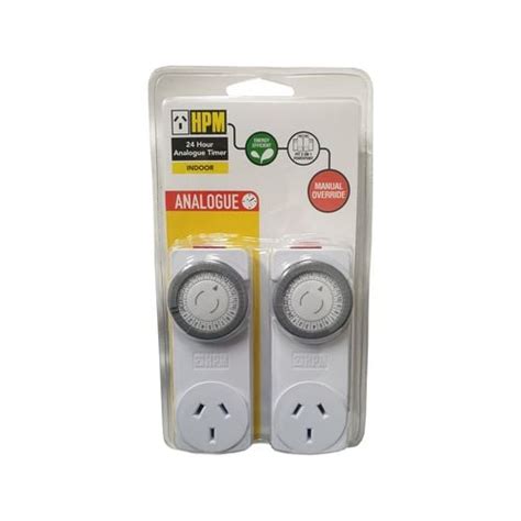 Hpm Slimline 24hr Analogue Timer Pack Of 2 Bunnings New Zealand