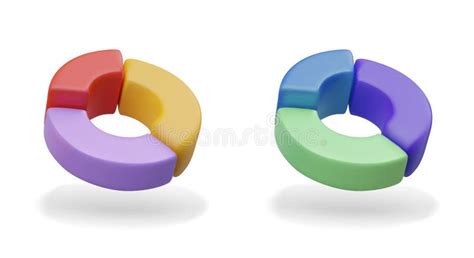 Pie Donut Chart Visualization Of Process Statistics Planning Stock Vector Illustration Of