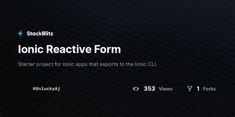 Ionic Reactive Form Stackblitz