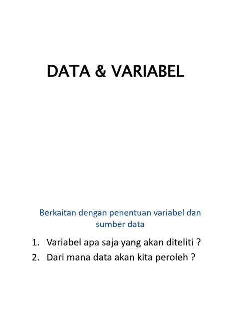 Materi Data Dan Variabel Pdf