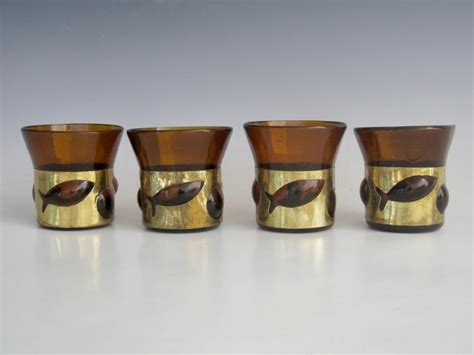 Felipe Derflinger Caged Amber Cocktail Glasses Set Of 4 For Sale At