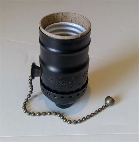 Pull Chain Socket Solid Brass W Antique Brass Finish Etsy