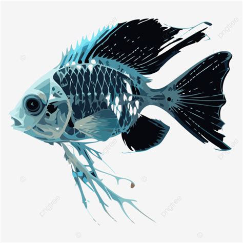 Fish Skeleton Vector Sticker Clipart An Artistic Rendering Of A Fish