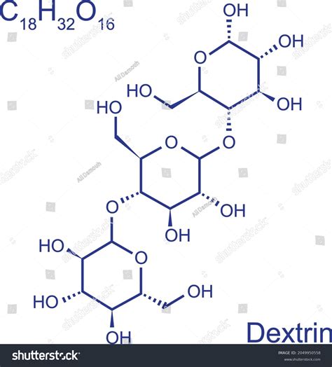 Dextrin Fiber Molecule Chemical Structure Skeletal Stock Vector