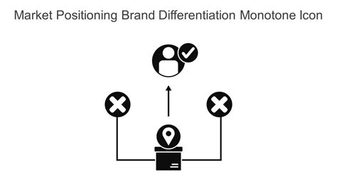 Market Positioning Brand Differentiation Monotone Icon In Powerpoint