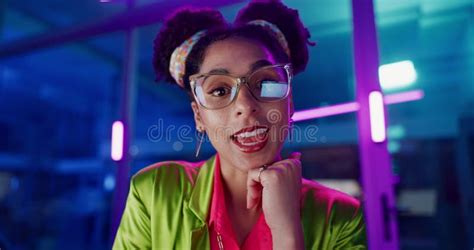 Excited Woman With Video Call Or Live Streaming For Communication