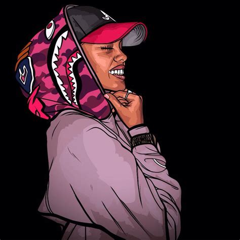 Download Free Woman Wearing Bape Cartoon Wallpaper
