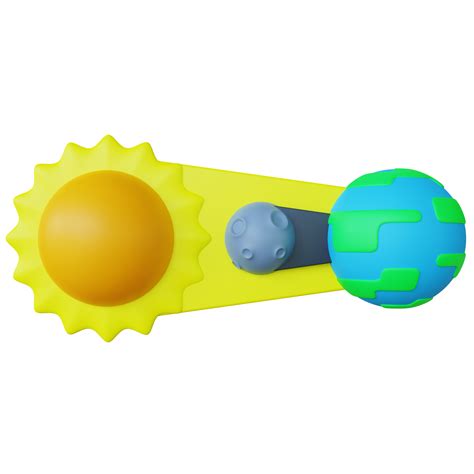 3d Solar Eclipse Infographic Illustration Highly Rendered Stylized