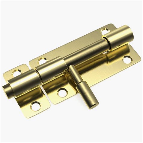 Door Latch Sliding Lock Brass 3d Model 19 3ds Blend C4d Fbx Max Ma Lxo Obj Free3d