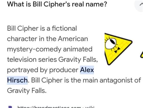 Bill Chipher Real Name Prod Chrome R Gravityfallsfan
