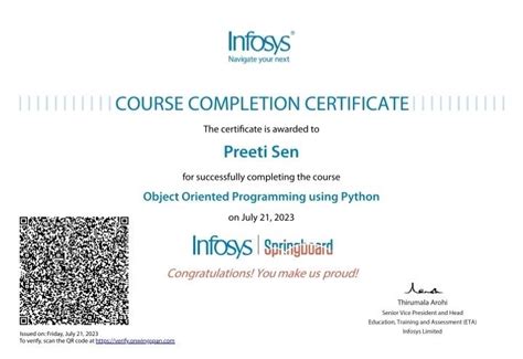 Preeti Sen On Linkedin Infosysspringboard Python