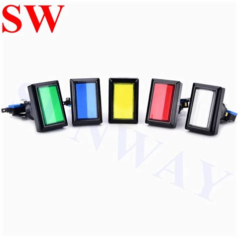 Mm Rectangular LED Illuminated Push Button Rectangle Arcade LED Lighted Push Button With
